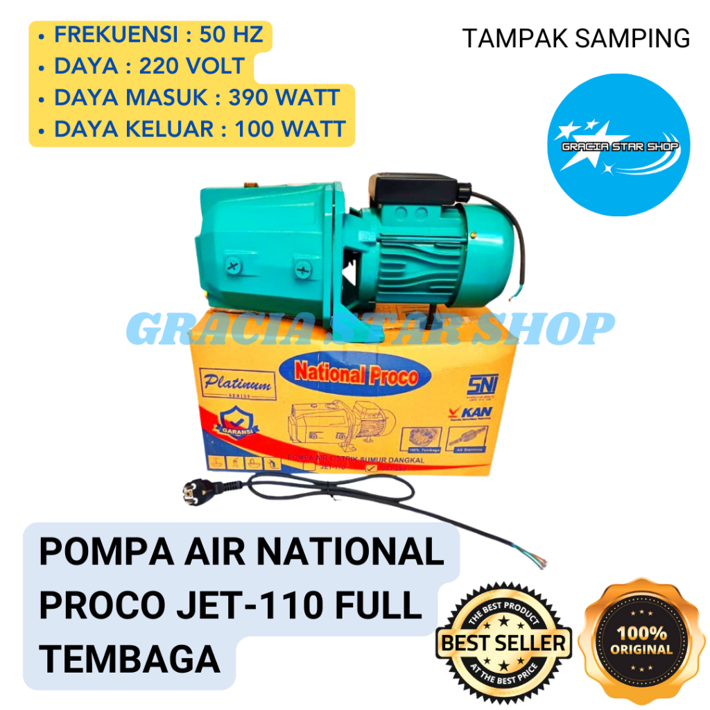 Jual Pompa Air Listrik National Proco Jet-110 Full Tembaga Original ...