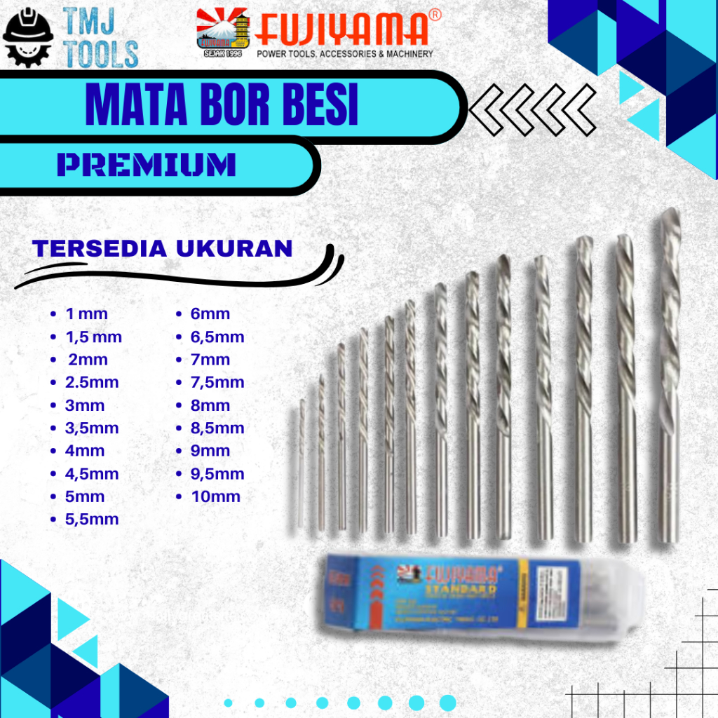 Jual Mata Bor Besi FUJIYAMA Wood Metal Alumunium Drill Bit Split Point ...
