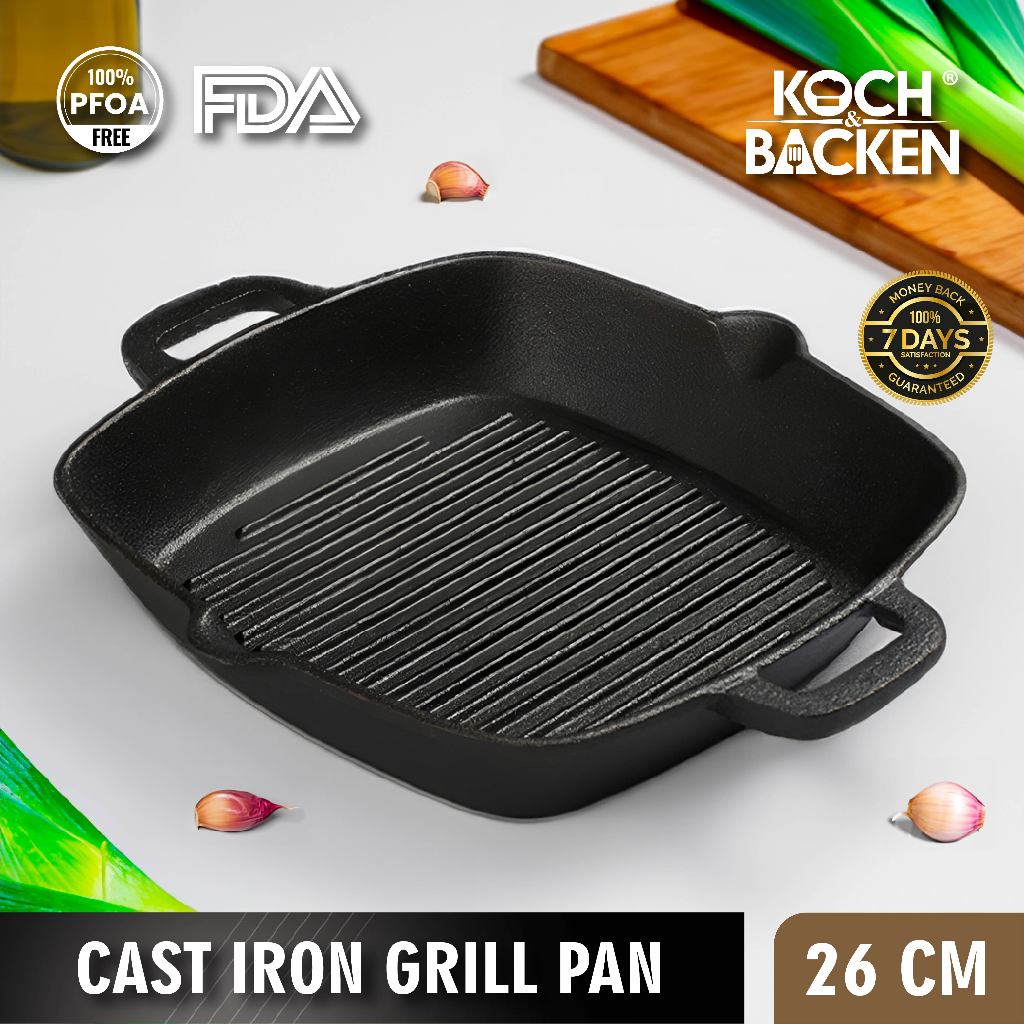 Jual KOCH&BACKEN Wajan Panggangan Cast Iron Grill Square Pan Besi Cor ...