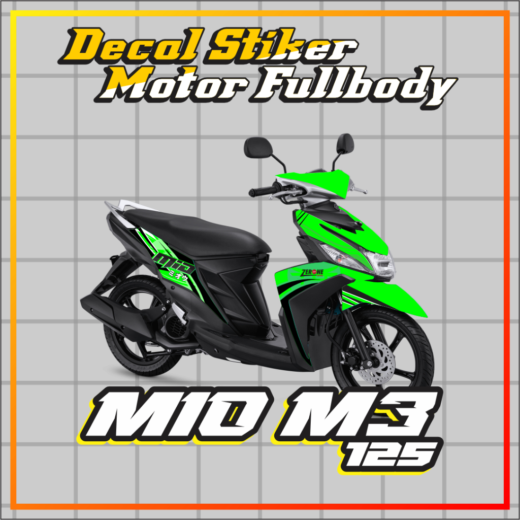 Jual Decal Stiker Motor Mio M3 125 Fullbody - Desain Type 002 (Japanese ...