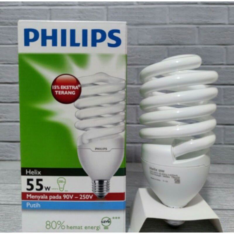 Jual Lampu Philips Helix 55W / Philips Spiral 55W / Philips Tornado 55W ...