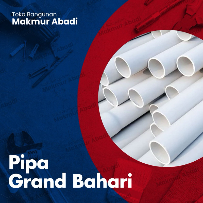 Jual Pipa PVC Grand Bahari AW Warna Putih 1" Inch 1 1/4" Inch 1 1/2 ...