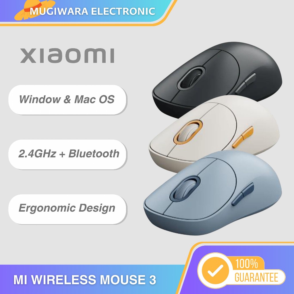 Jual Mi Wireless Mouse 3 Dual-Mode 2.4GHz + Bluetooth Connection ...