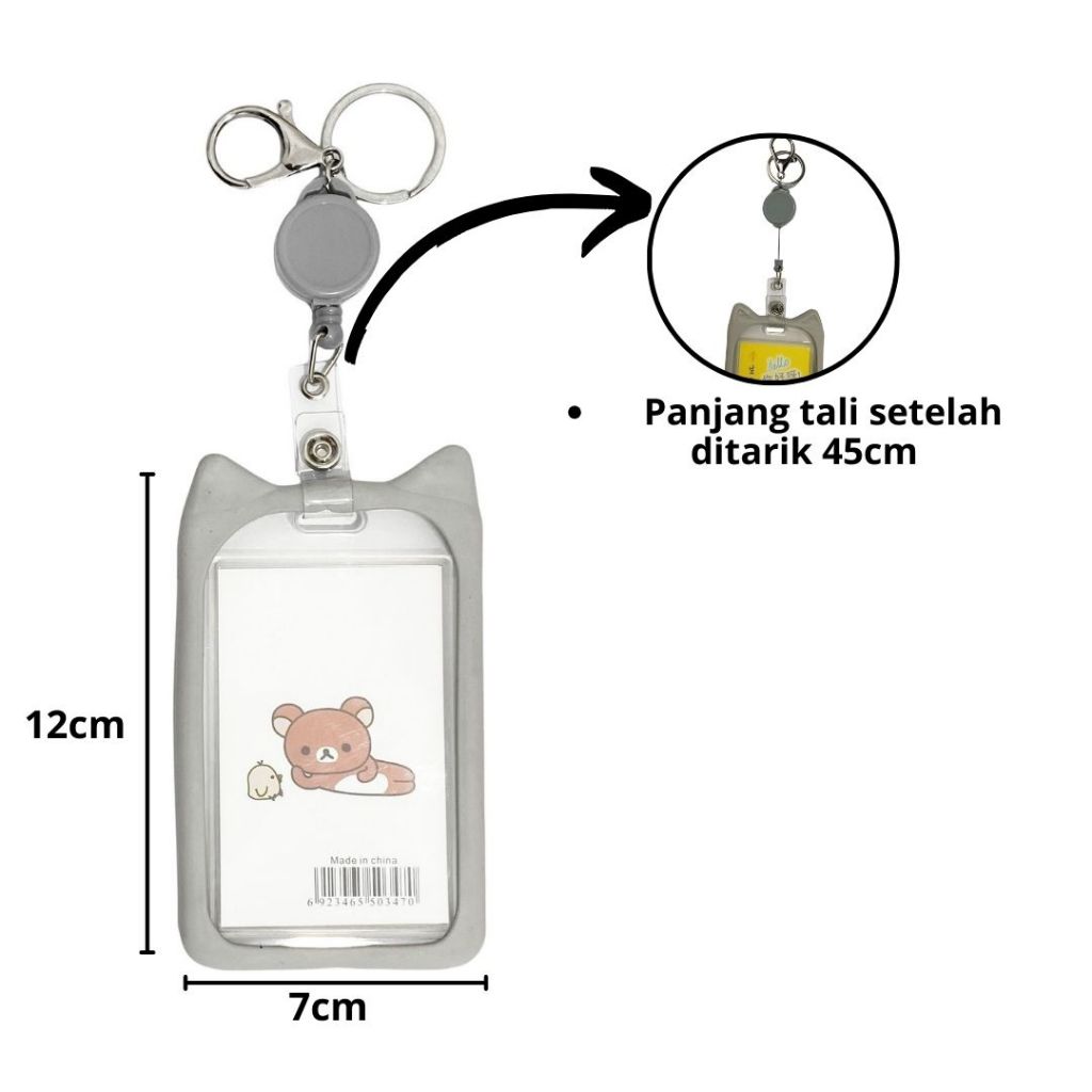 Jual HC Name Tag Lanyard Gantungan Kartu Motif Kucing Kelinci Akses MRT ...