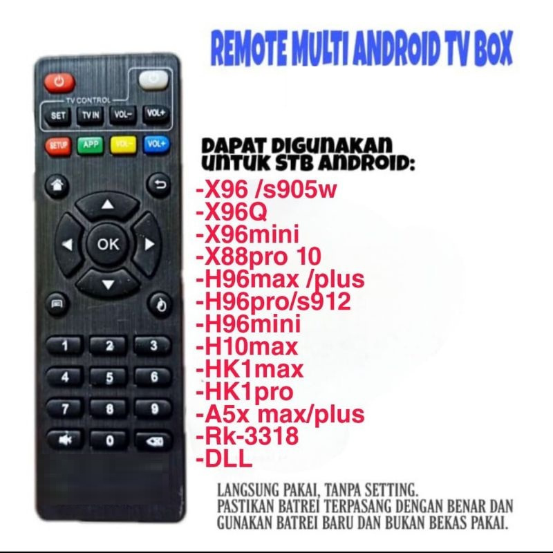 Jual REMOTE TV BOX Android X96Q MXQ PRO 4k Mx95G M96W M96+ X96 MINI H96 ...
