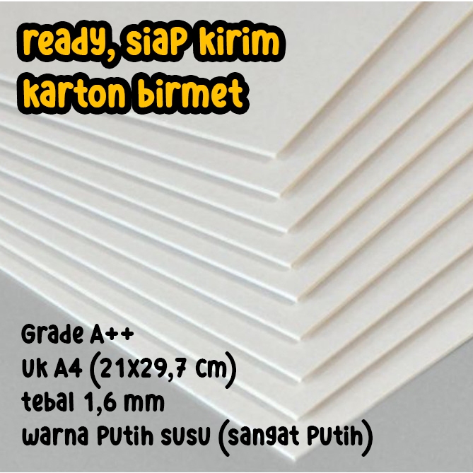 Jual Kertas beermat ukuran A4 | birmet | board putih | kertas maket 1 ...