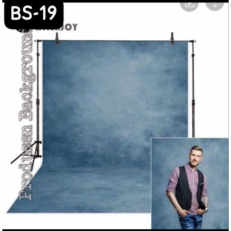 Jual PREMIUM 3x2,5m Kain Background Abstrak Biru Latar Studio Foto BS19 ...