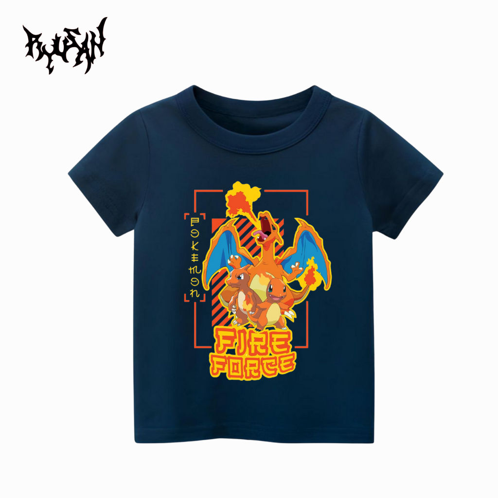 Jual Ryusan Kaos Anak Custom Nama Combed 30s Gambar POKEMON FIRE FORCE ...