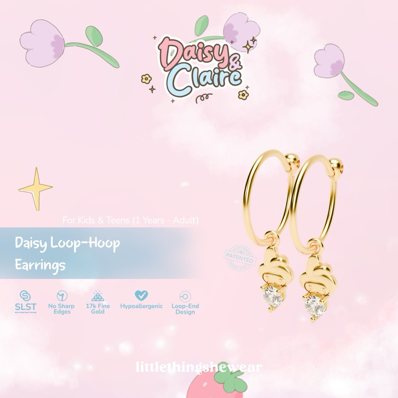Jual Anting Loop Hoop + Pendant Daisy/ Melody Littlethingshewear Anti ...