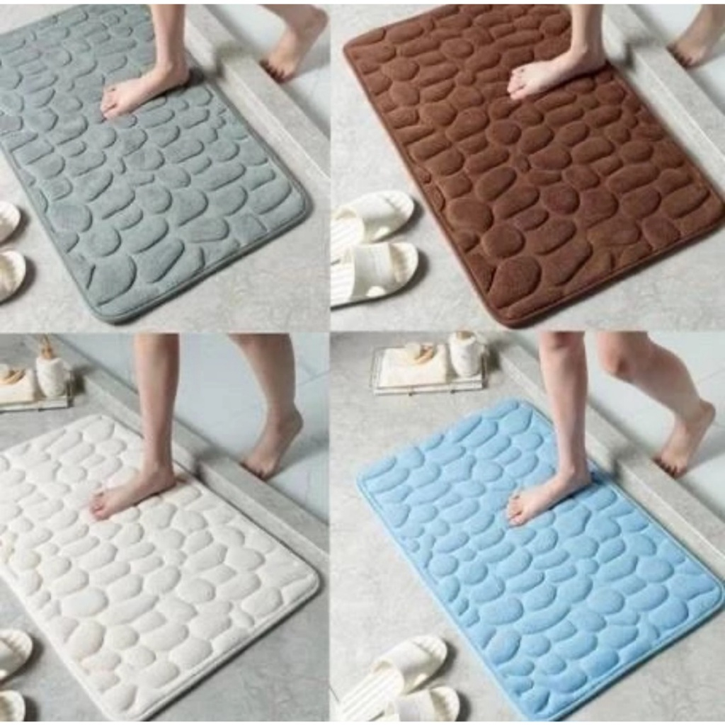 Jual Keset Kaki Motif Batu Bata Coral Busa Tebal Memory Foam Anti Slip ...