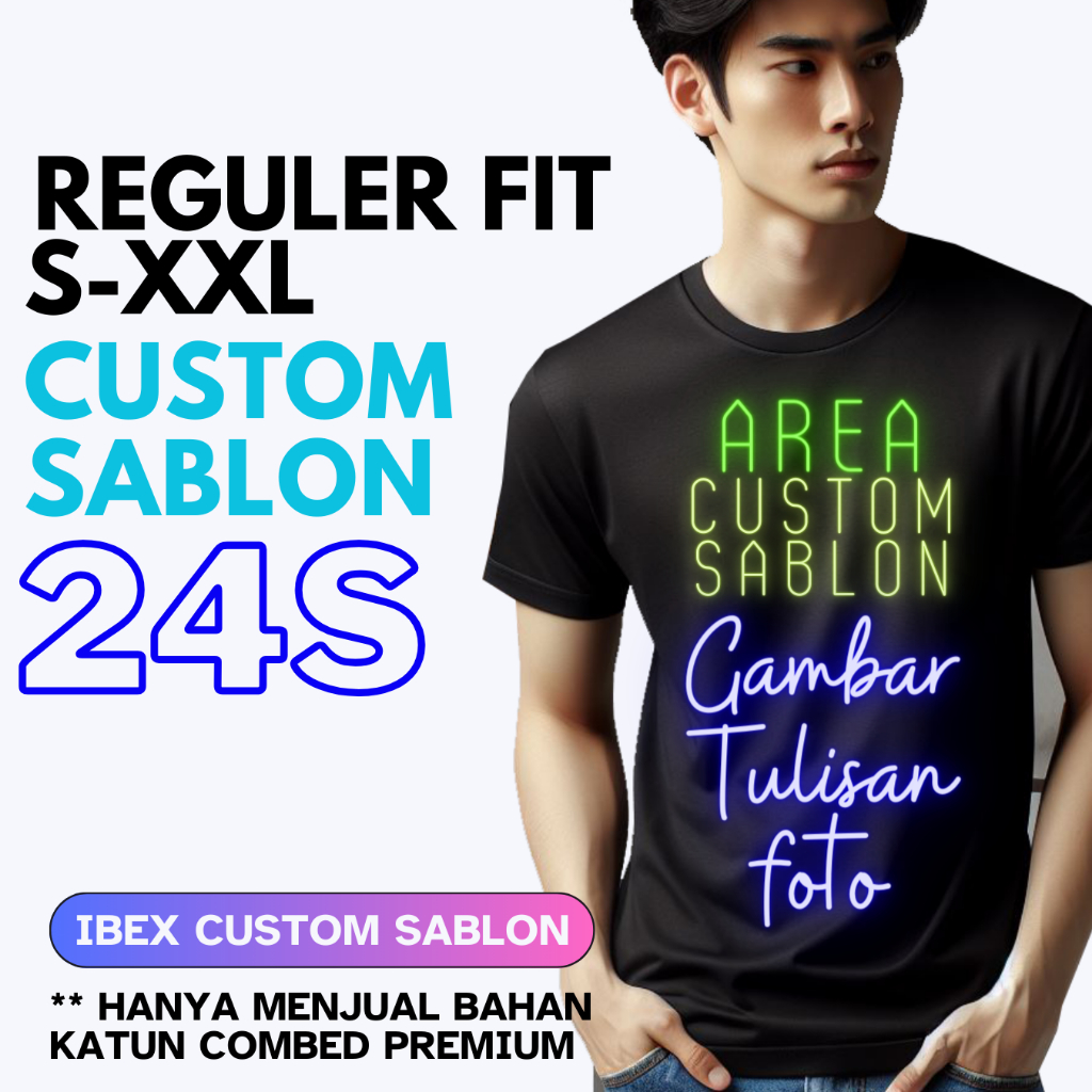 Jual Baju Atasan Kaos Sablon Custom Satuan Lusinan Pria Wanita Unisex ...