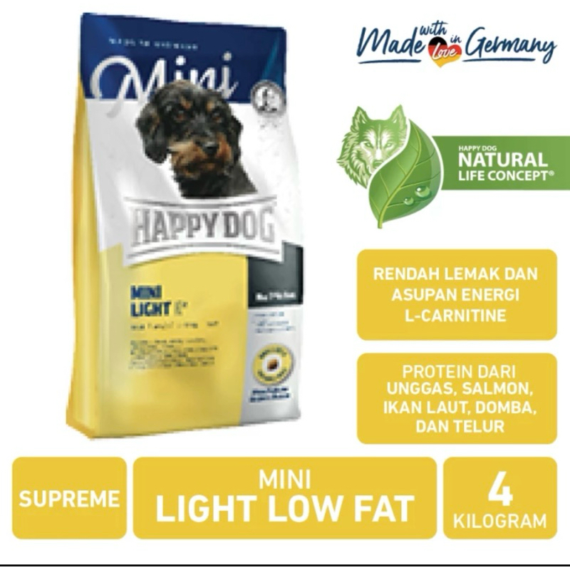 Jual HAPPY DOG Mini Adult Light Low Fat 4Kg | Shopee Indonesia