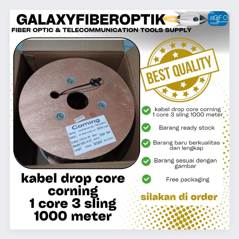 Jual kabel dropcore 1core 3 seling 1000m / kabel dropcore corning ...