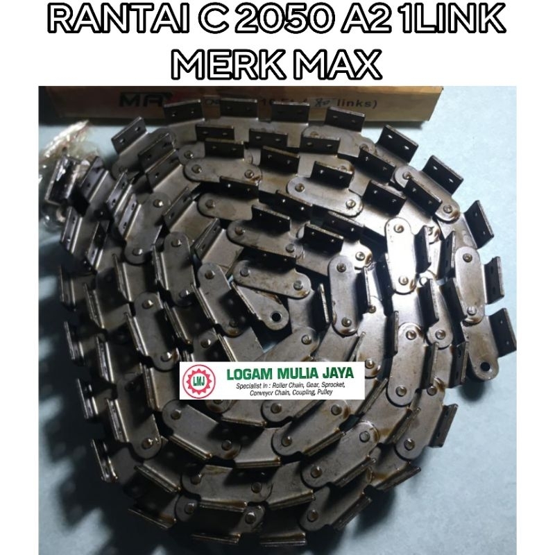 Jual DOUBLE PITCH RANTAI KUPINGAN ROLLER CHAIN C 2050 A2 1LINK MERK MAX ...