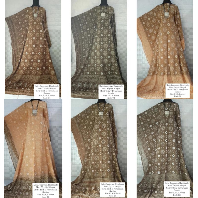 Jual Kain Jumputan Tayslik Minyak Motif Titik 7 Pewarnaan Gambo ...