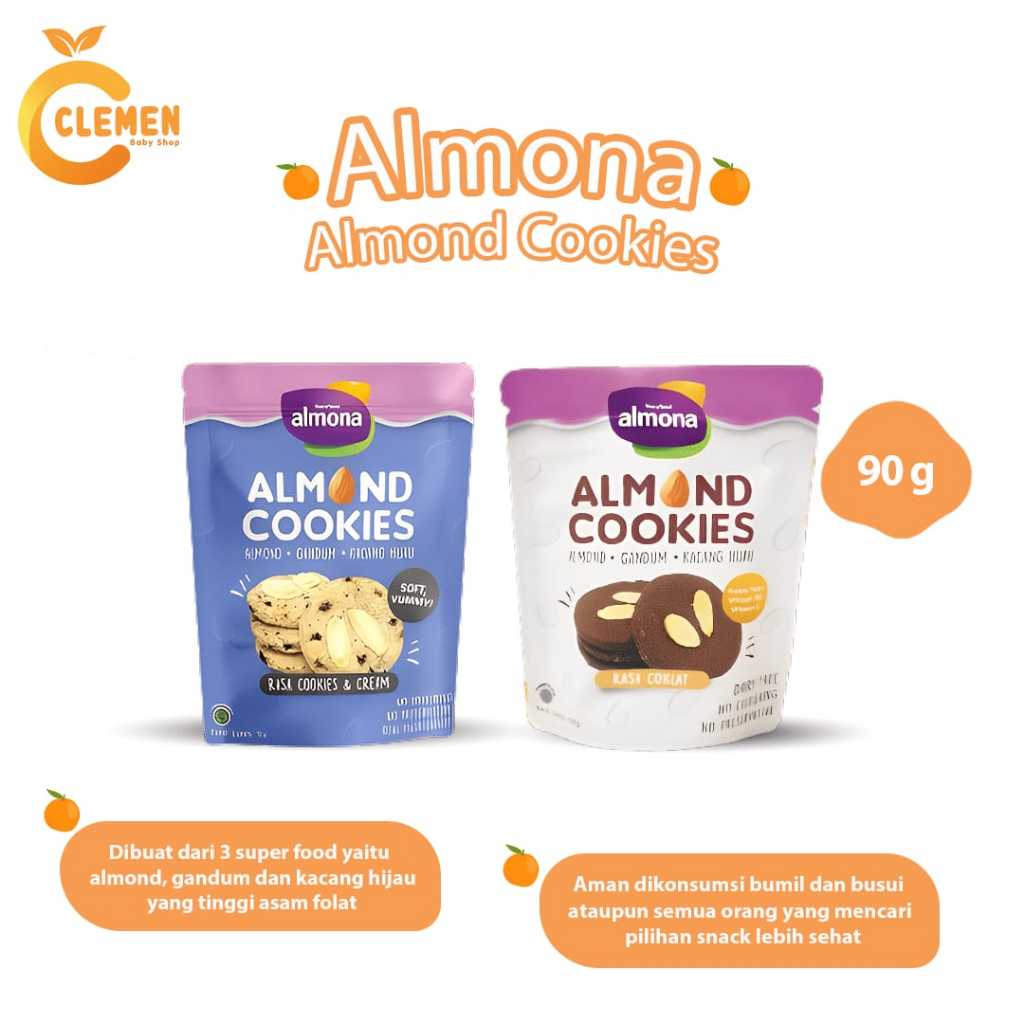 Jual Almona Almond Cookies (Cemilan Ibu Hamil & Menyusui / Kukis Almond ...