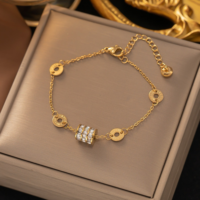 Jual Gelang Titanium asli Wanita Tabung Roman Design Bracelet GLT-5 ...