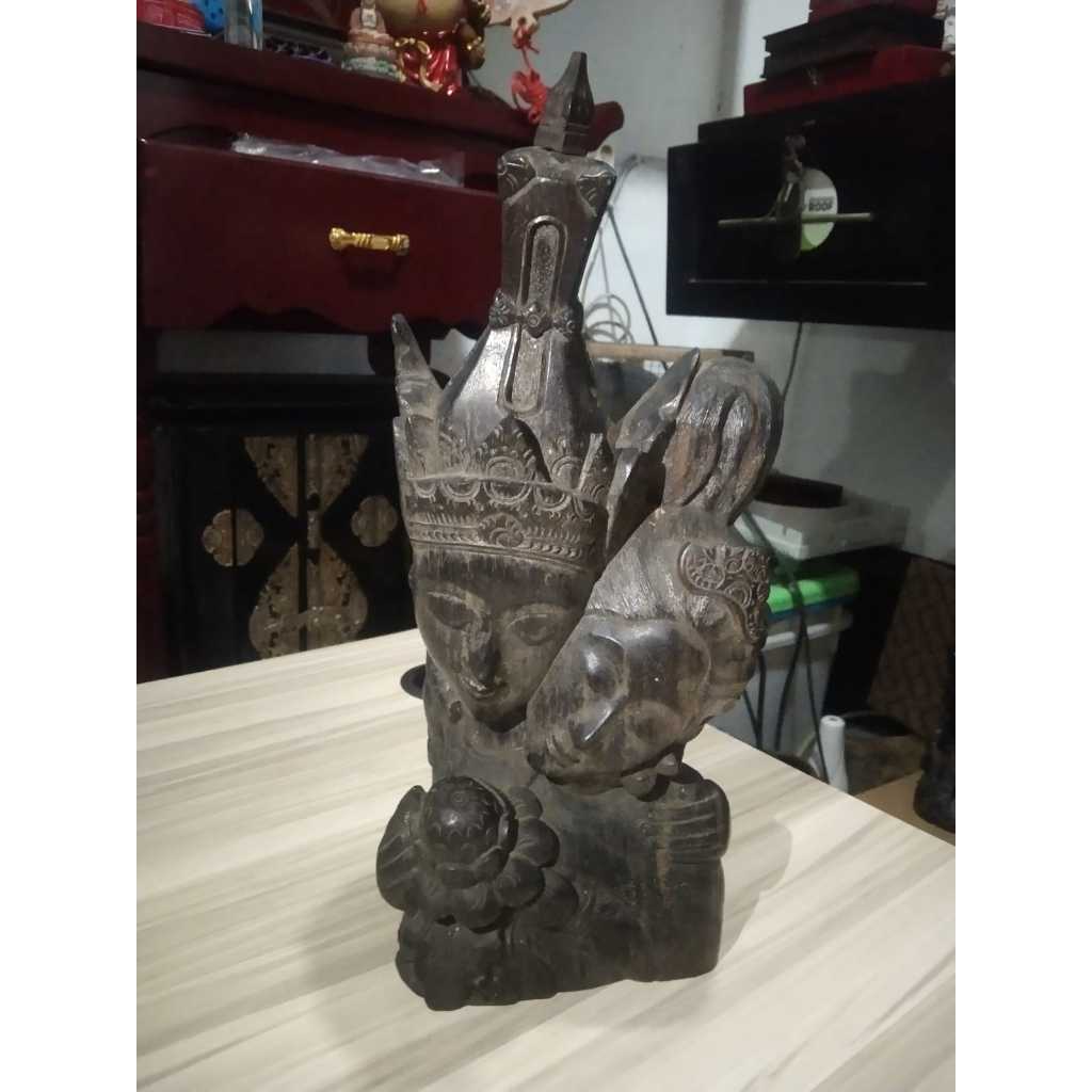 Jual Patung Kayu Ukiran Bali Kuno Jadul Antik | Shopee Indonesia