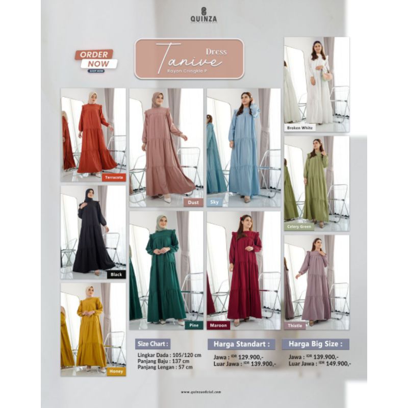 Jual PRODUK TERBARU TANIVE DRESS BY QUINZA ORI || Dress rumahan ...