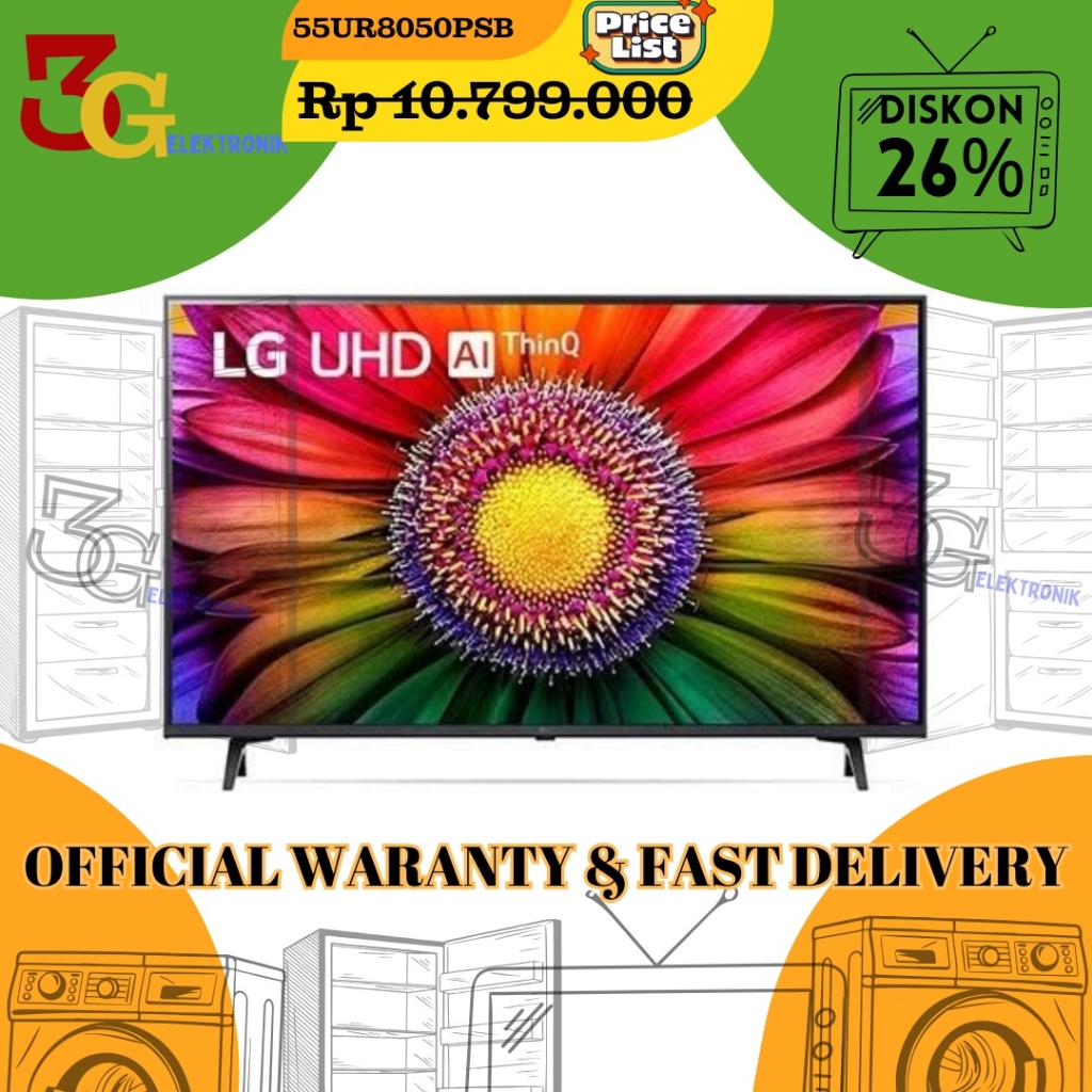 Jual LG TV 55UR8050PSB 55 inch 55UR UR8050 DIGITAL 4K UHD SMART TV ...