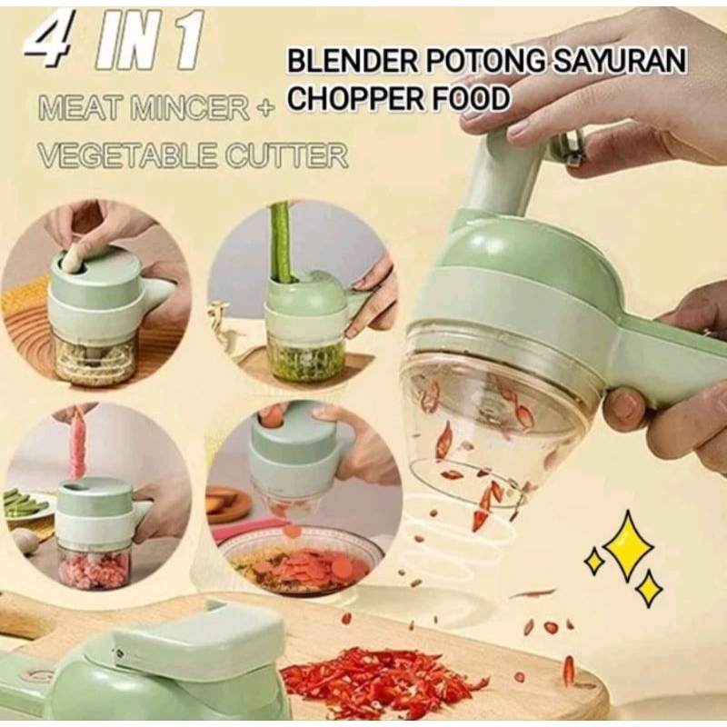 Jual CHOPPER 4 IN 1 MINI USB POTONG SAYUR BLENDER ELEKTRIK GILING ...