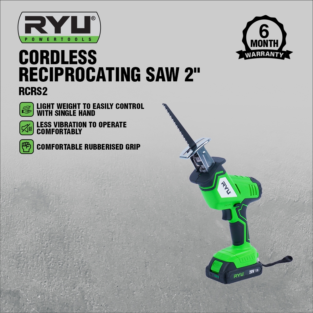 Jual RYU CORDLESS RECIPROCATING SAW 2 INCH - GERGAJI BATERAI - PERKAKAS ...