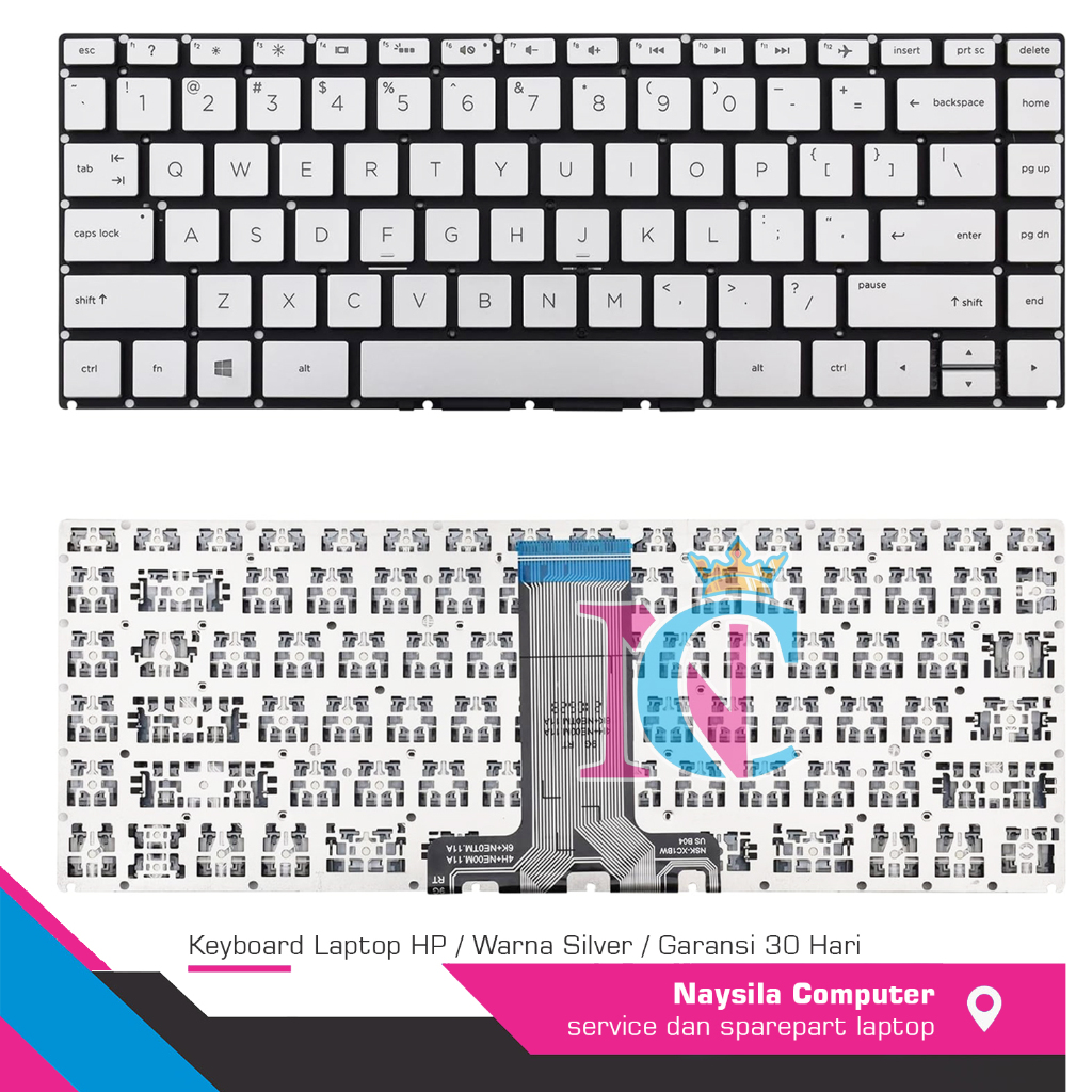 Jual Keyboard Laptop HP 14s-CF 14S-DK 14S-DF 14-DG 14-DF 14-CF Silver ...