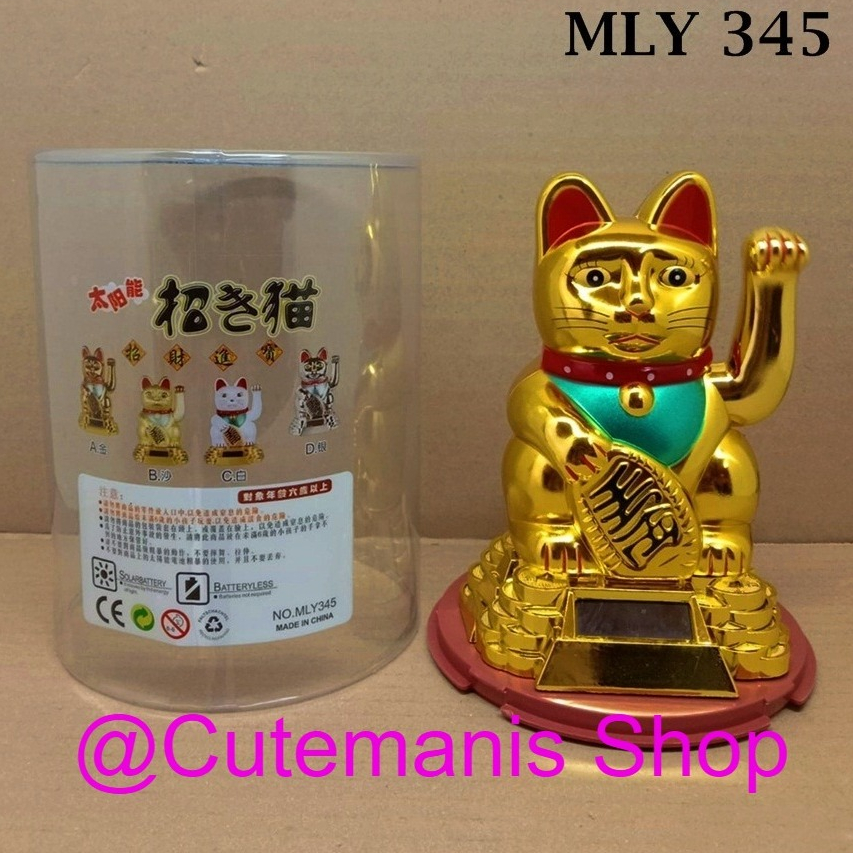 Jual Patung Kucing Hoki Solar-MLY 345 Lucky Cat Maneki Neko | Shopee ...