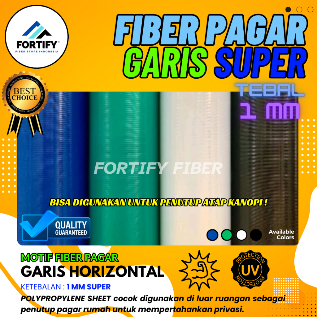 Jual Fiber Plastik Penutup Pagar Rumah GARIS SUPER 1.1mm GLOSSY ...
