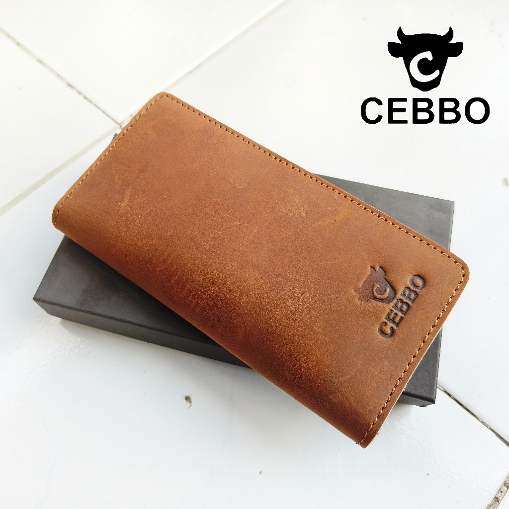 Jual Dompet Panjang Pria Kulit Sapi Asli Crazy Horse Leathe Merk CEBBO ...