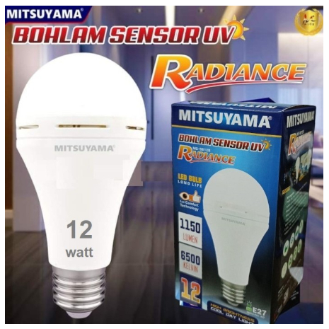 Jual Lampu Bohlam Sensor UV LED Bulb Mitsuyama MS-9812R Radiance Long Life 12 Watt Sensor UV ...