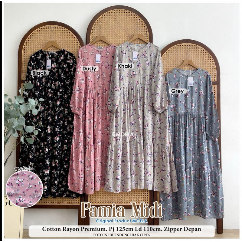 Jual Pamia Midi Dress by Moela | Shopee Indonesia