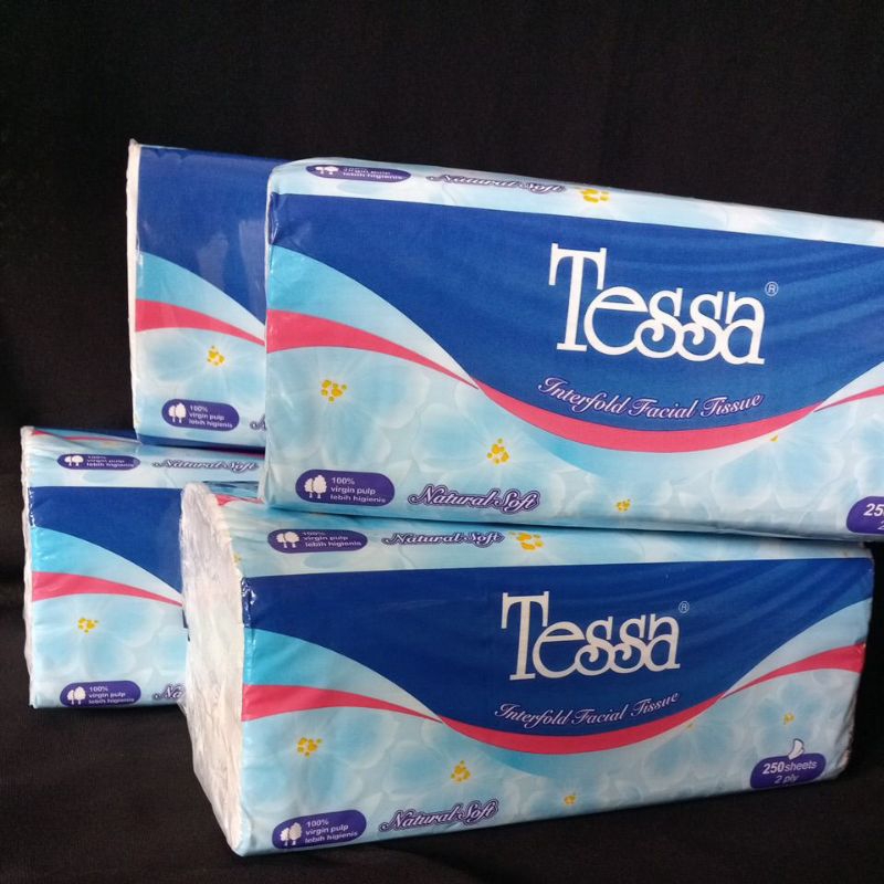 Jual TISU TESSA/ TISSUE TESSA/ 250 sheets 2 ply/ 4 pak | Shopee Indonesia