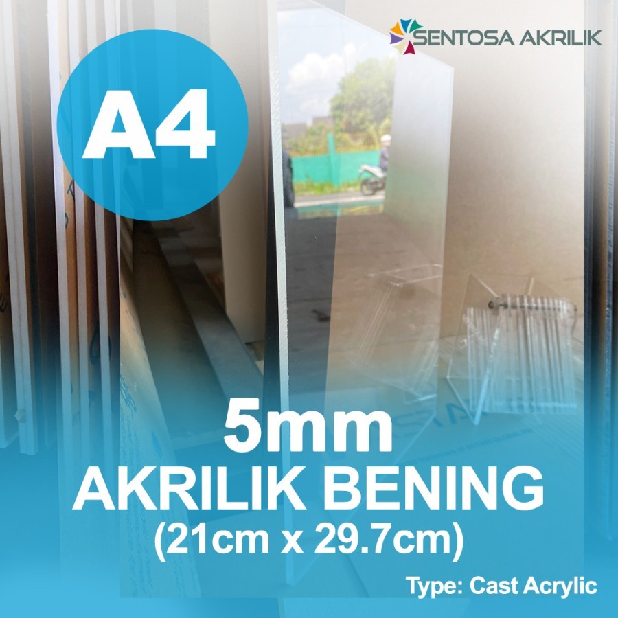 Jual Akrilik Lembaran A4 Bening 5mm Ukuran 21cm x 29.7cm Potongan Custom | Shopee Indonesia