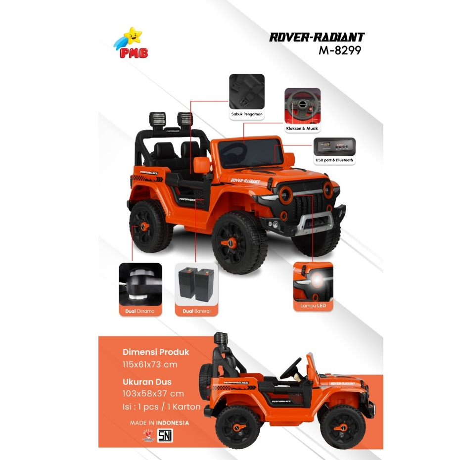 Jual Mainan Anak Mobil Mobilan PMB M 8299 B Iron Star - Mobil Aki Rover ...