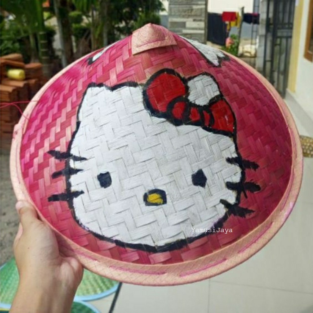 Jual Topi Caping Anak Gambar Hello KItty / Caping Lukis Gambar Kartun ...