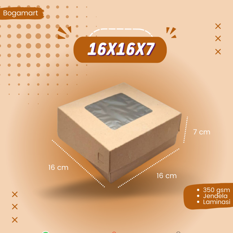 Jual Dus kraft 16x16x7 cm dus kotak / dus roti / dus barang / dus ...