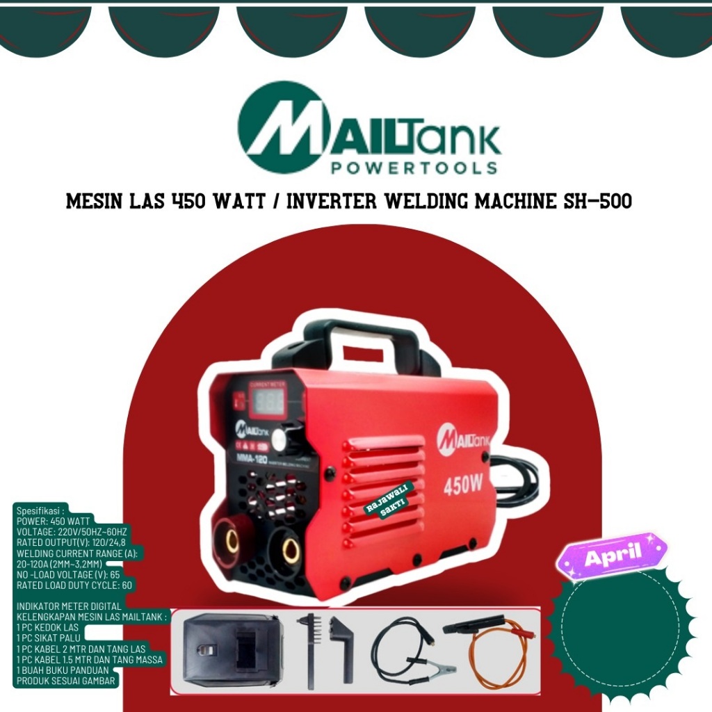 Jual Mailtank SH 500 Mesin Las 450 Watt MAILTANK Inverter Welding ...