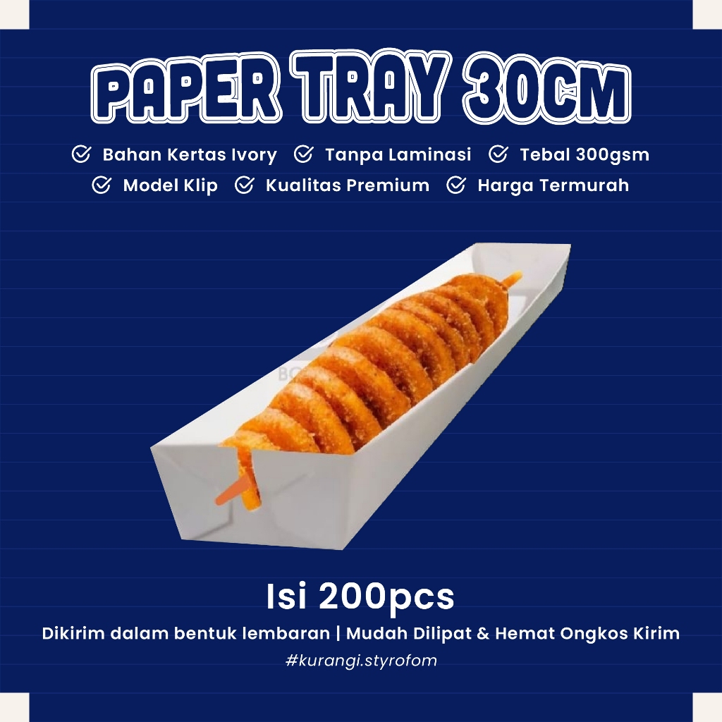 Jual ISI 200 - Wadah Kertas Box Dus Packing Makanan LONG POTATO HOTDOG ...