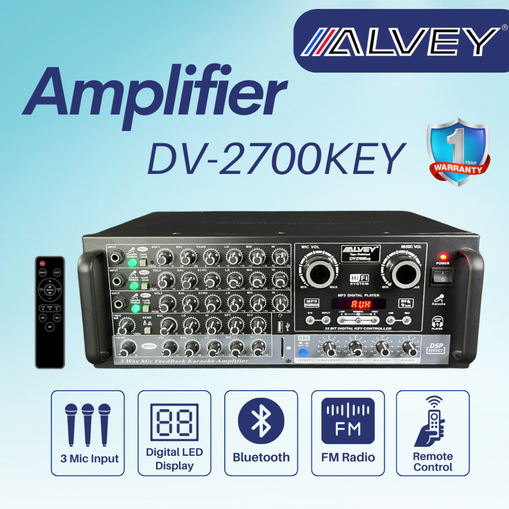 Jual ALVEY AMPLIFIER DV-2700BBE+KEY DIGITAL AMPLIFIER KARAOKE | Shopee ...