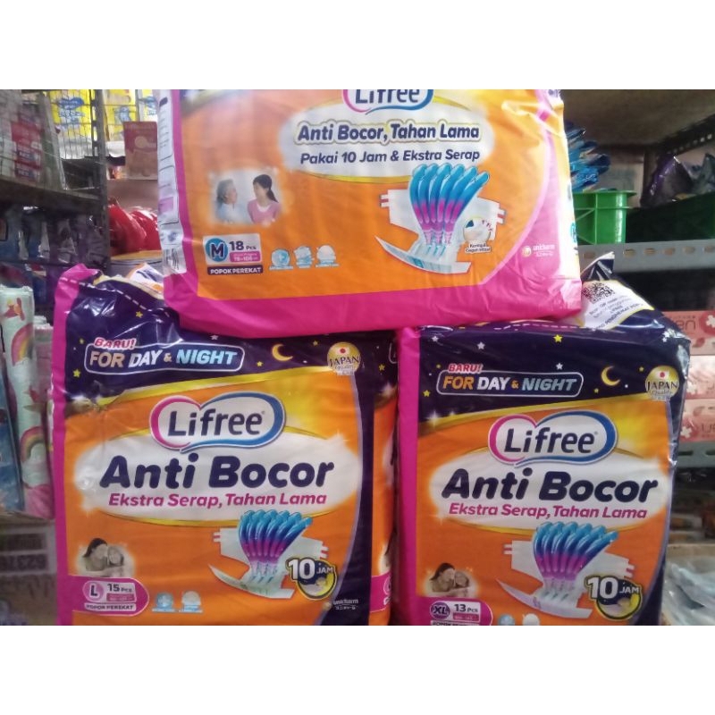 Jual lifree popok dewasa M18 L15 XL13 popok perekat | Shopee Indonesia