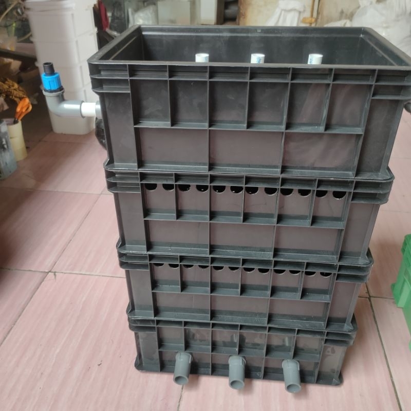 Jual TRICKLE BOX MINI FILTER BOX FILTER KOLAM KOI 4 SUSUN TANPA MEDIA ...