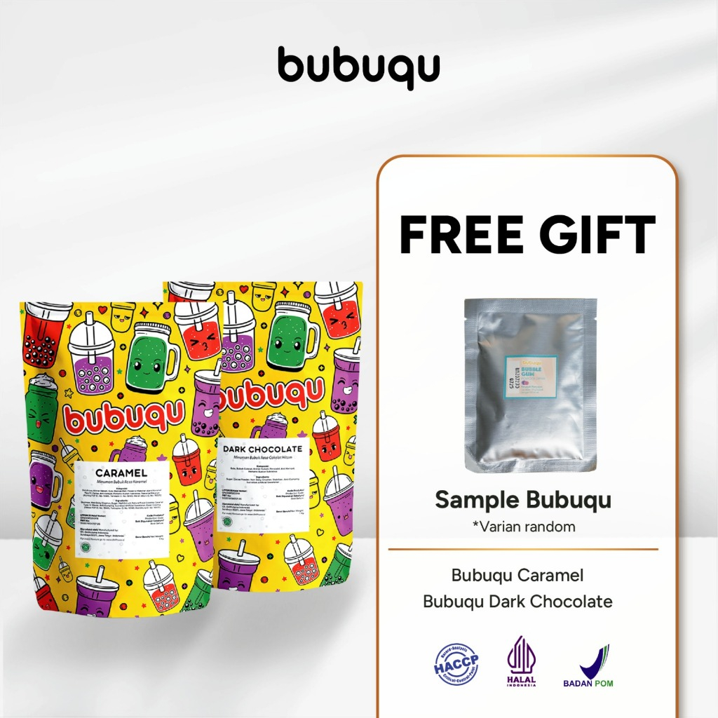 Jual Bubuqu Paket Bundling Bubuk Minuman Caramel 1Kg + Powder Drink ...