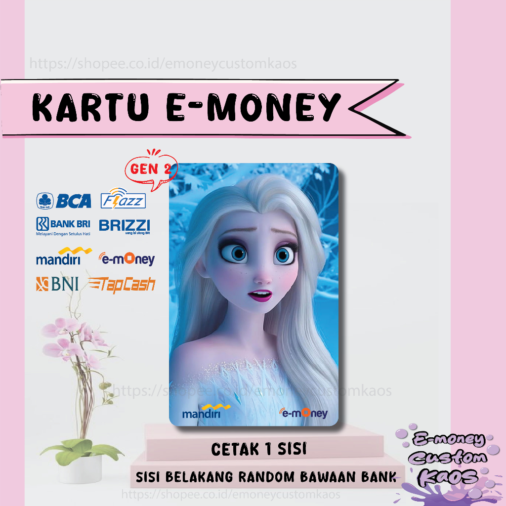 Jual KARTU EMONEY ETOL ANIME ELSA PRINCESS FROZEN QUEEN MANDIRI FLAZZ ...