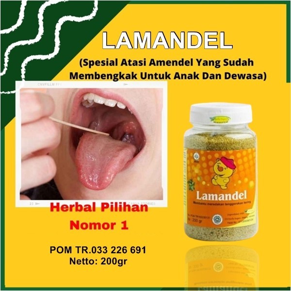 Jual Lamandel botol obat herbal amandel untuk anak anak 200gr asli ...