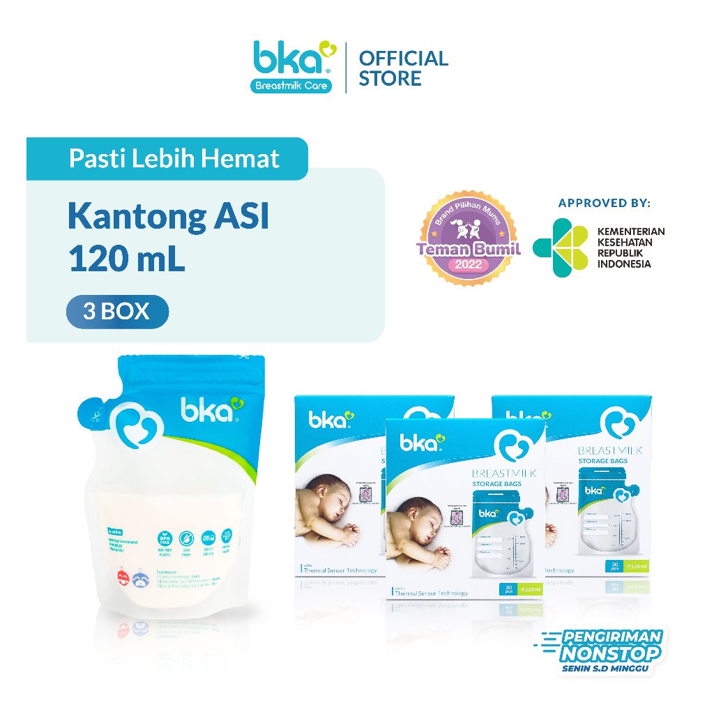Jual Paket Kantong ASI BKA 120 ML 3 box- isi 30pcs/box | Breastmilk ...