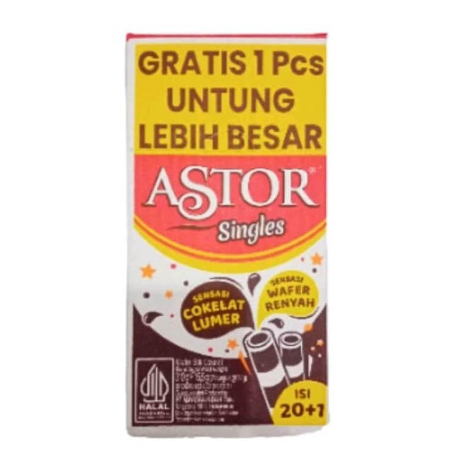 Jual Astor Wafer Stick Chocolate Box (Isi 20sachet + BONUS 1 @15,5gr ...