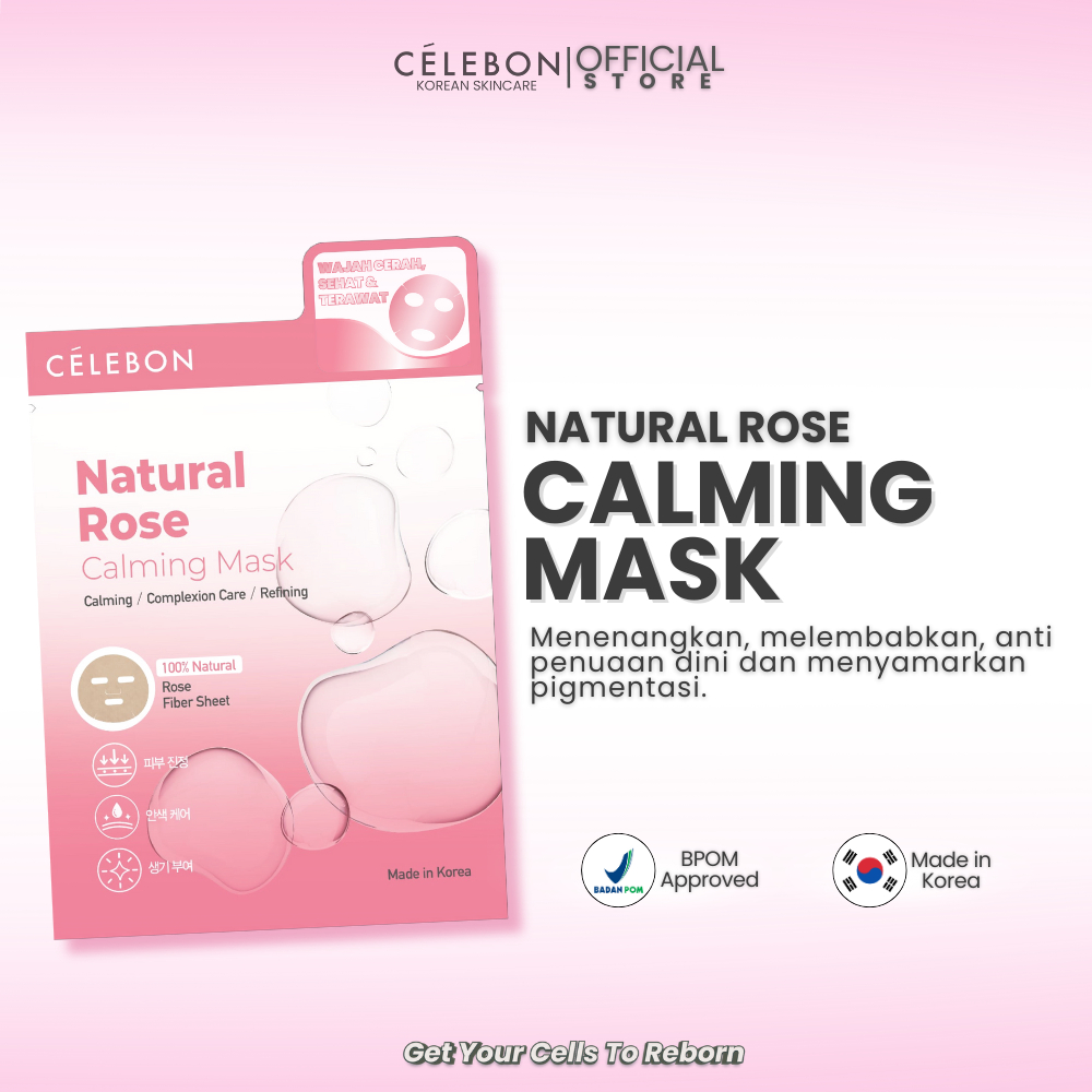 Jual CELEBON - Rose Calming Natural Mask | sheet mask calming masker ...