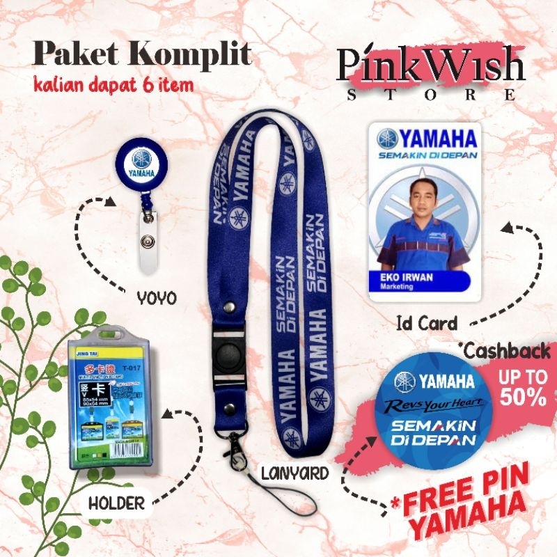Jual Tali Idcard Yamaha Biru | Lanyard YAMAHA BIRU / Tali Gantungan ...