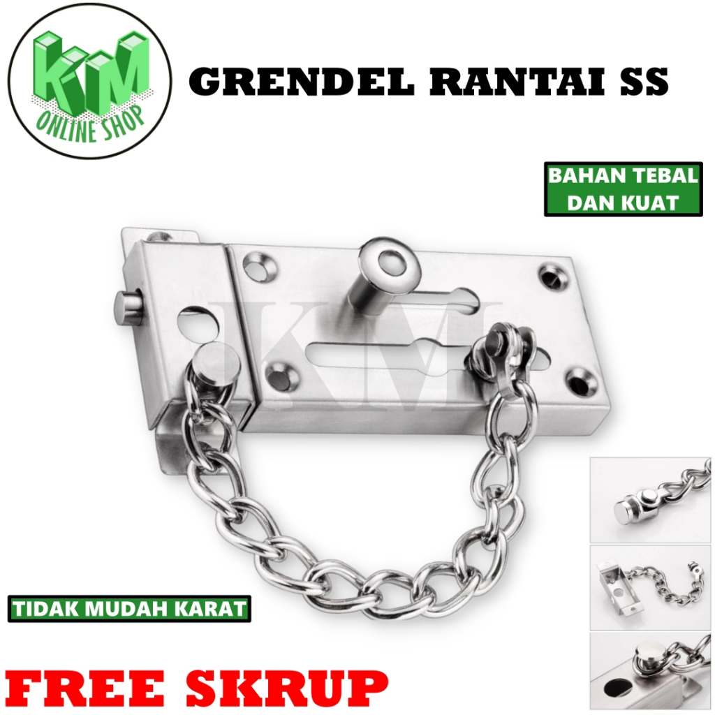 Jual Grendel Rantai Pintu Stainless Steel / Grendel Slot Rantai Pintu ...